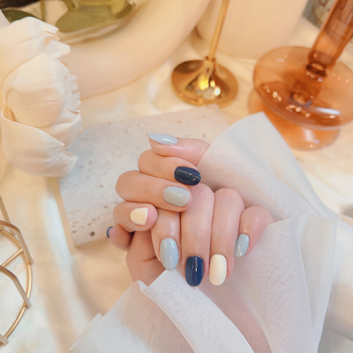 Muted Blue Nail Art – DreamTales Wardrobe